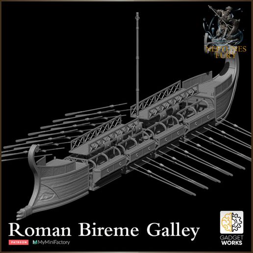 🛥️ Roman Bireme Galley (with and without interior) - Neptunes Fury・ 3D ...