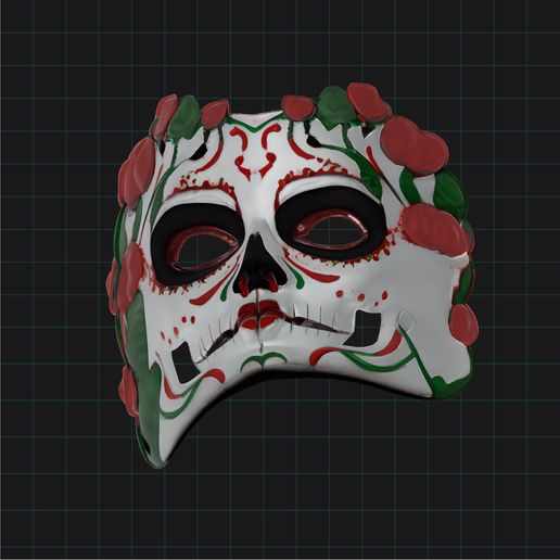 😵 Day of the Dead Sugar Skull Mask 3D Model – Mexican Calavera Face ...