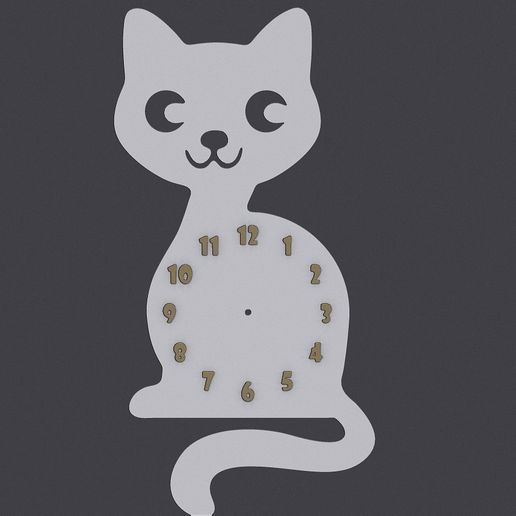 🐱 Cute cat wall clock 3D model・ STL File for 3D printing and CNC ...