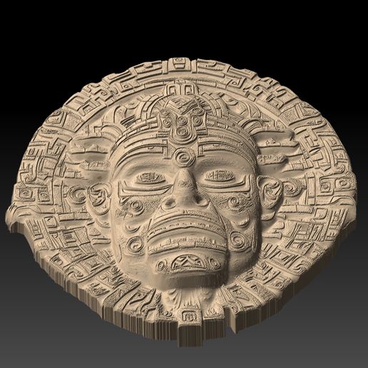 🗿 Ancient Aztec Stone Face・ STL File for 3D printing and CNC machining ...