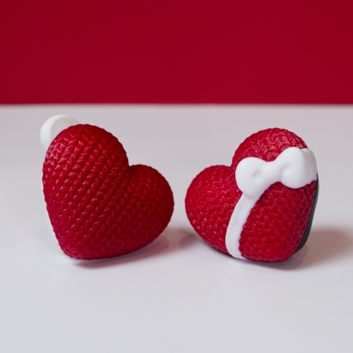 💜 Textured Knit Heart Fidget Toy・Free 3D File for 3D printing・Cults