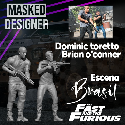 🖼️ DOMINIC TORETTO AND BRIAN O'CONNER (FAST AND FURIOUS)・ STL File for ...