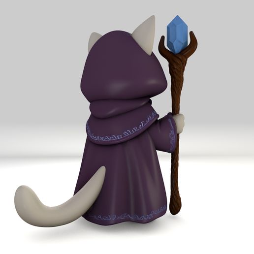 🐱 DnD - White Cat Wizard・ STL File for 3D printing・Cults