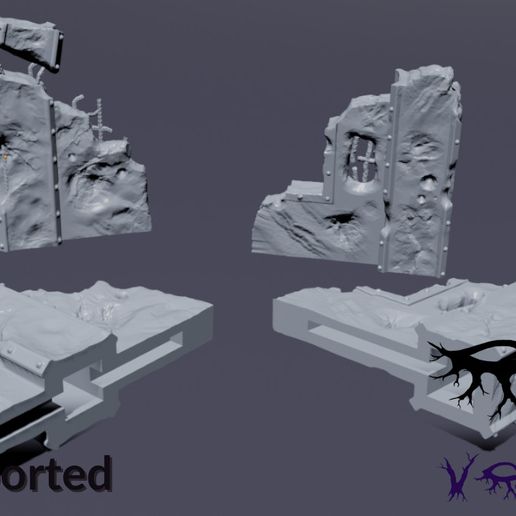 🎲 Concrete Wall Bits/Terrain・ 3D File for 3D printing・Cults