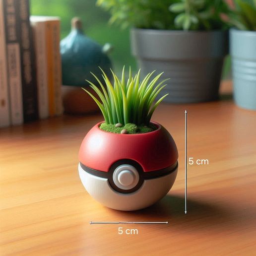 💐 Pokeball flower pot・Free STL File for 3D printing・Cults