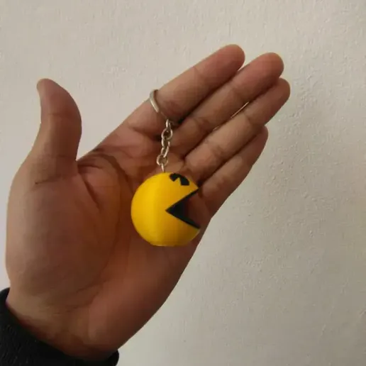 👨 Pac Man Keychain (Easy Print)・ STL File for 3D printing・Cults