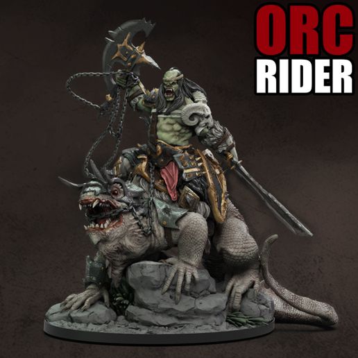 🦎 Orc Arena - Rider・ 3D File for 3D printing・Cults