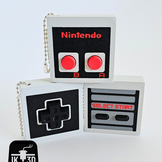 🗝️ NES Controller Clicky Button Keychain Set・ STL File for 3D printing ...