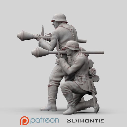 🫡 German Soldiers and Faustpatrone・ STL File for 3D printing・Cults