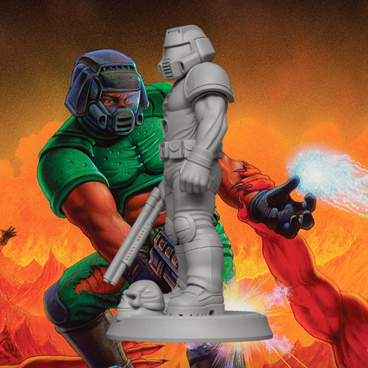 🎮 Doomguy Classic - STL Model for 3D Printing - Retro Doom Video Game ...