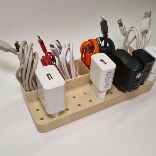 💾 Organiser for USB cables and chargers・ STL File for 3D printing・Cults