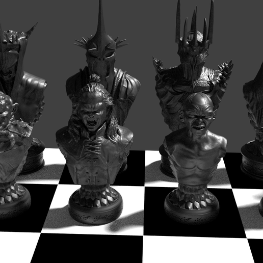 ♟️ Lord of the Rings black chess set STL model for 3D printing・ STL ...