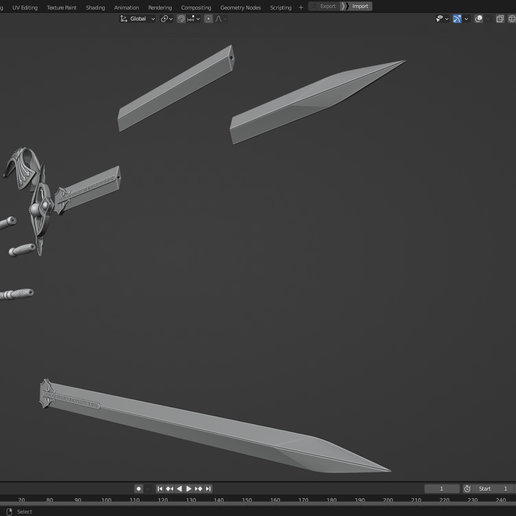 🗡️ Kamui Sacred Sword for Cosplay・ STL File for 3D printing・Cults