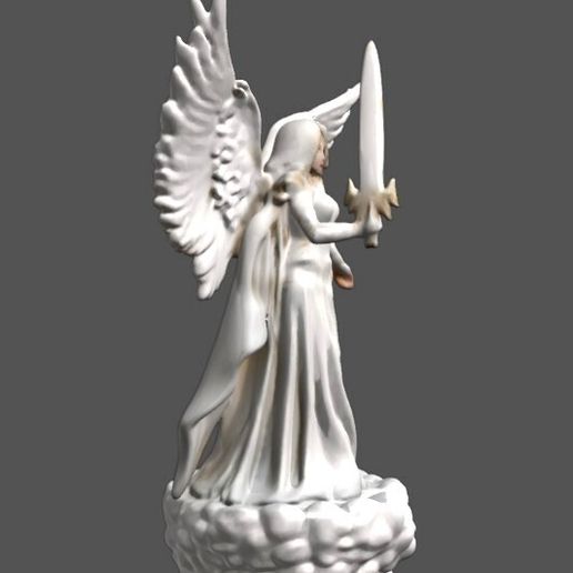 🗡️ Angelic Guardian with Sword・ STL File for 3D printing・Cults
