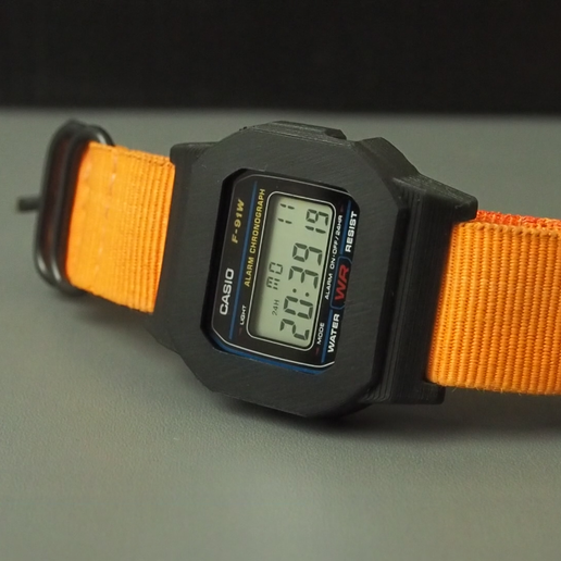STL file Bezel for Casio F91W and F94W to Strap 22mm・3D printable design to download・Cults