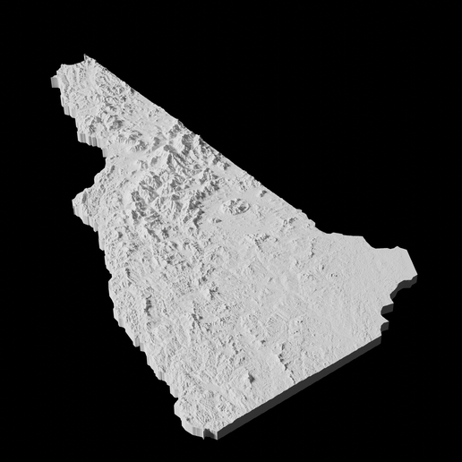 🇺🇸 USA State of New Hampshire Topographic Map - 3D Terrain Elevation - Relief Map - Topography ...