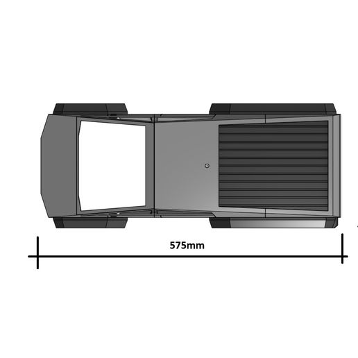 🚗 Cybertruck 6x6 body 1/10 - easy to print/easy to change scale・ STL ...