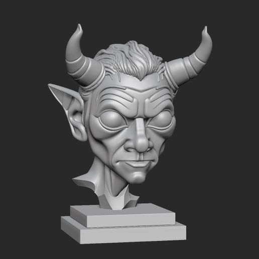 demon head statue