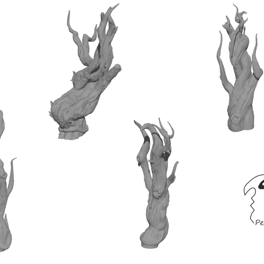 🌳 Twisted trees with supports・ STL File for 3D printing・Cults