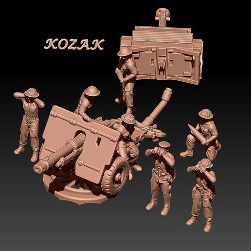 🧨 ww2 british 25pdr artillery with crew・ STL File for 3D printing・Cults