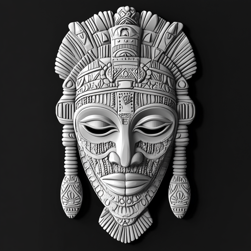 🎨 African Tribal Mask Relief・ STL File for 3D printing and CNC ...