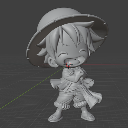🐒 One Piece Monkey D. Luffy Chibi Figure STL・ STL File for 3D printing ...