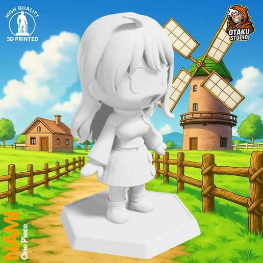 🎨 Chibi Nami - One Piece Fan Art 3D Model・ STL File for 3D printing・Cults