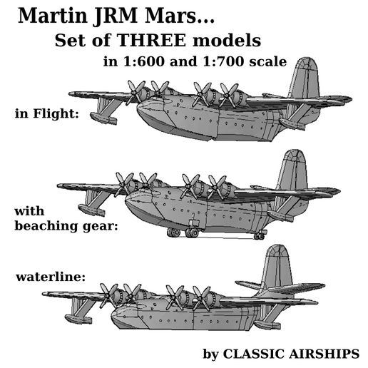 🛥️ Martin JRM Mars Flying Boat Set of 3・ 3D File for 3D printing・Cults