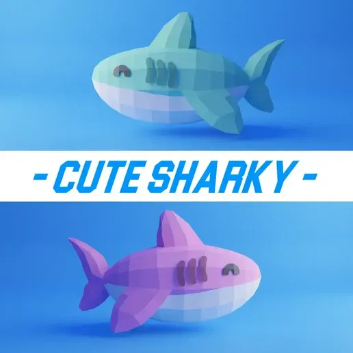 🦈 Cute fatty shark・ STL file for 3D printing・Cults