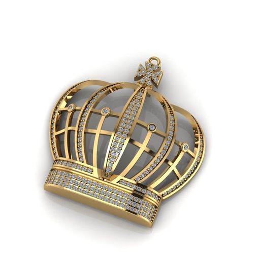 3D file Crown Pendant High Quality Diamond Stone Pendants 3DM - STL 3D ...