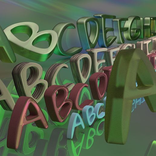 🎨 Alphabet fonts 3D model・Free OBJ File for ・Cults