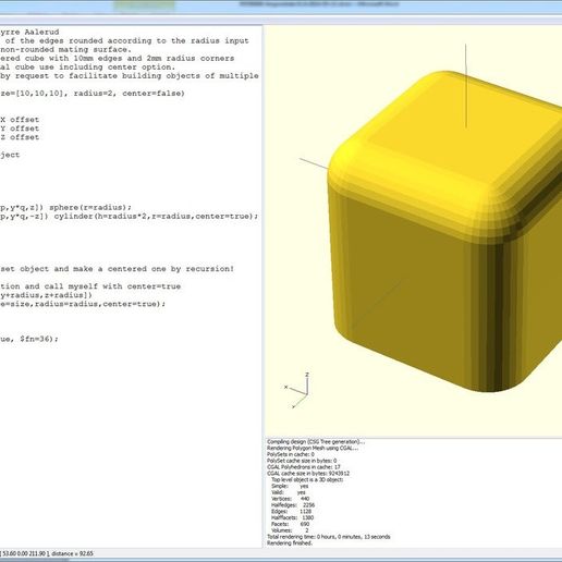 Download Free Scad File Semiroundedcube Openscad Module • 3d Printing