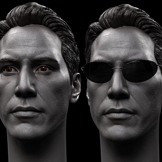 STL file Keanu Reeves - Neo Head 🎨 ・3D printer model to download・Cults