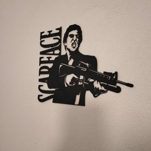 🎬 ScarFace wall Decoration・ STL File for 3D printing・Cults