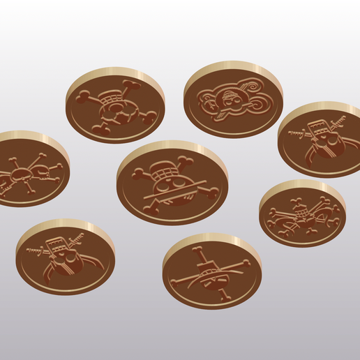 🏴‍☠️ One Piece Yonko Coins・ STL File for 3D printing・Cults