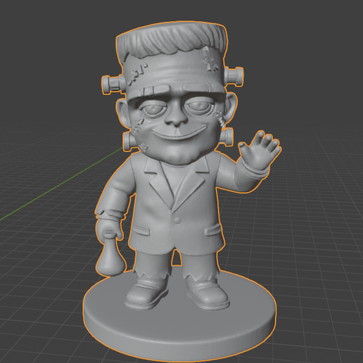 👹 Cute Monster: Frankenstein Figurine (Chibi/Bobblehead Style) - 3D ...
