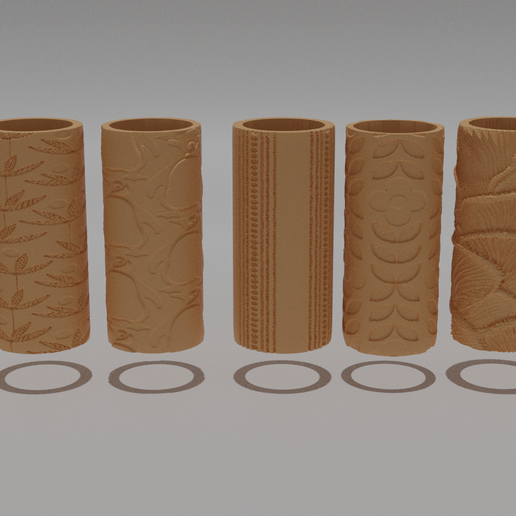 STL file texture rollers set total 7 💫 ・3D printable design to download ...