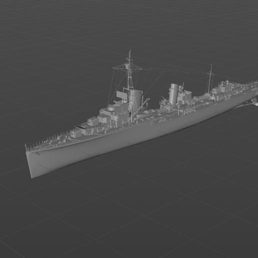 🚢 3D model material of the German destroyer "Leberecht Maas"・ OBJ File ...