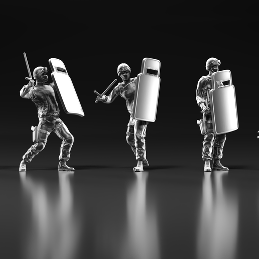 🚓 Riot Police Figure Set 01・ 3D File for 3D printing・Cults