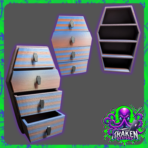 ⚰️ Coffin Drawers or Shelf・ 3D File for 3D printing・Cults