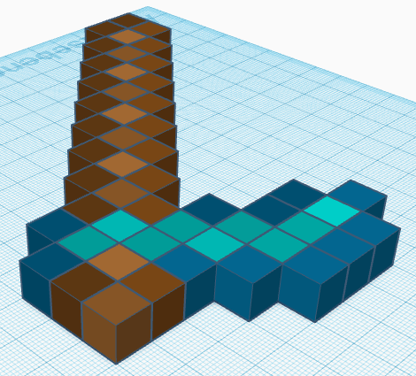 how to draw a minecraft diamond hoe