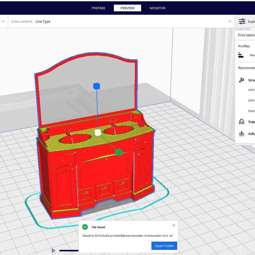 STL file wooden sink 🪵 ・Design to download and 3D print・Cults