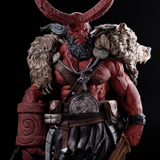 3D file HELLBOY VIKING 🎬 ・Model to download and 3D print・Cults