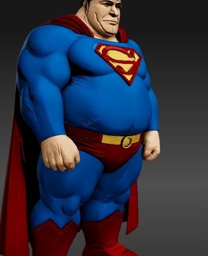 🦸‍♂️ Fat Superman STL – Chubby Funny Superhero 3D Model (Fan Art)・Free ...
