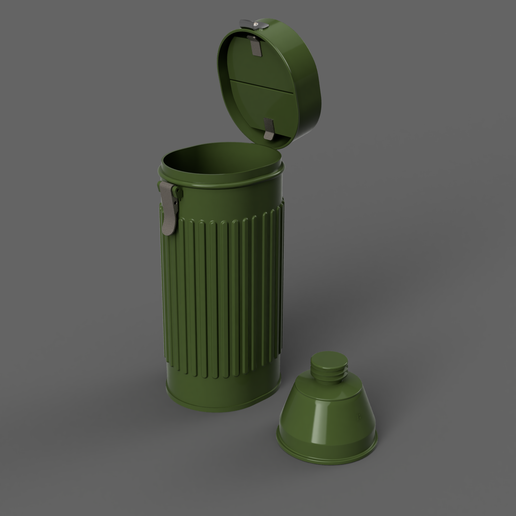 🖨️ Gasmask Canister Dutch - Scale 1:6 (Fully functional)・ STL File for ...