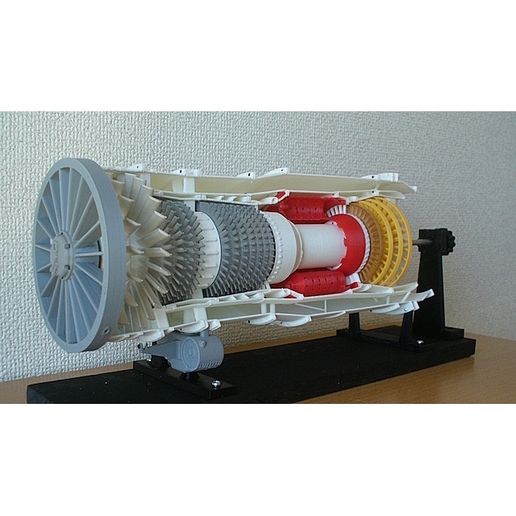 ️ Turbofan Engine, Low Bypass, Full Ducted, 1960s・ STL File for 3D ...