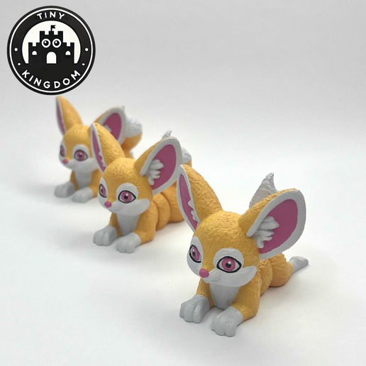 🦊 Flexi Tiny Fennec Fox, Articulated fidget figure, keychain version ...