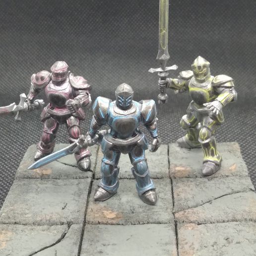 🗡️ Rune Plate Knights Miniatures Bundle・ STL File for ・Cults