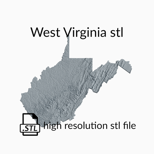 Archivo 3D USA State of West Virginia Topographic Map - 3D Terrain ...