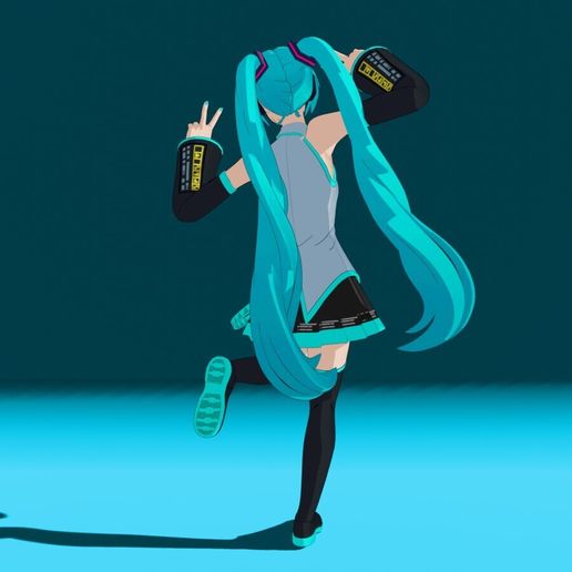 🎨 Hatsune Miku low poly・Archivo STL para Impresión 3D・Cults
